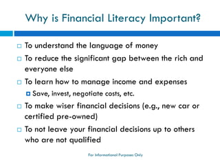 Financial Literacy Presentation | PDF