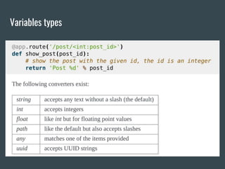 Building a local web application with Flask | PPT