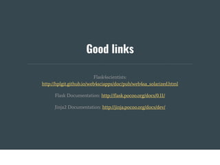 Building a local web application with Flask | PPT