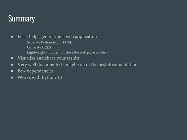 Building a local web application with Flask | PPT