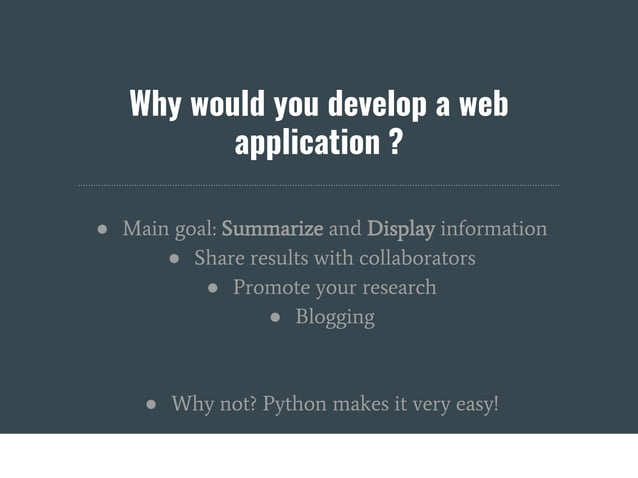 Building a local web application with Flask | PPT