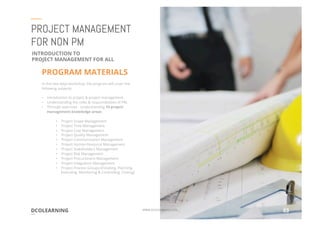 2016 | E-Brochure | Project Management for Non Project Manager - PMNPM ...