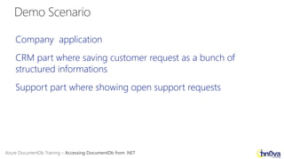 Azure DocumentDb Training - Accessing DocumentDb from .net