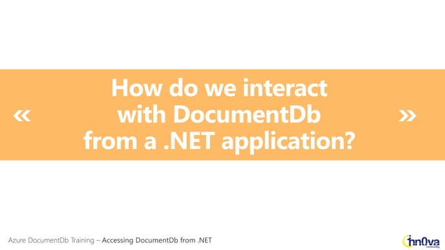 Azure DocumentDb Training - Accessing DocumentDb from .net