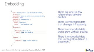 Azure DocumentDb Training - Accessing DocumentDb from .net
