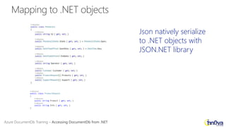 Azure DocumentDb Training - Accessing DocumentDb from .net