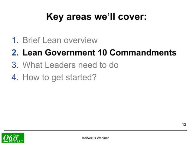 10 Commandments for Lean in Government (and Beyond) | PPT