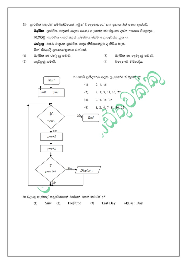 ICT G.C.E O/L 2016 Model Paper | PDF
