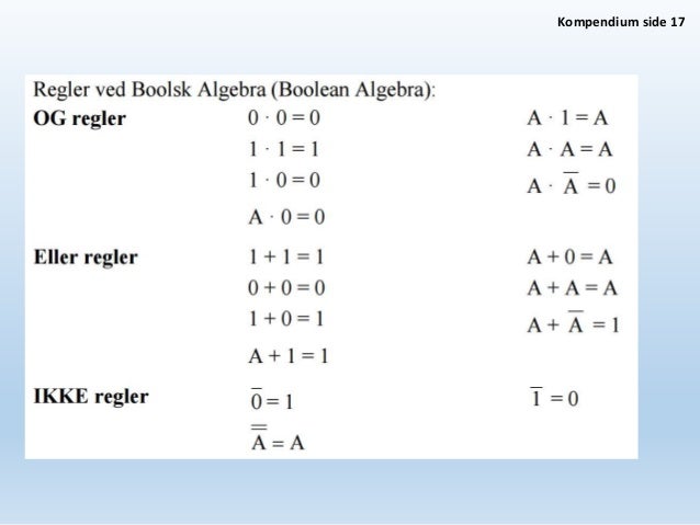2016.11.03 boolsk algebra, sannhetstabell og karnaugh diagram v.03