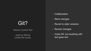 Introduction to GitHub (workshop) | PPT