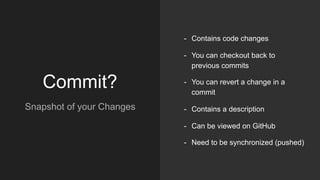 Introduction to GitHub (workshop) | PPT