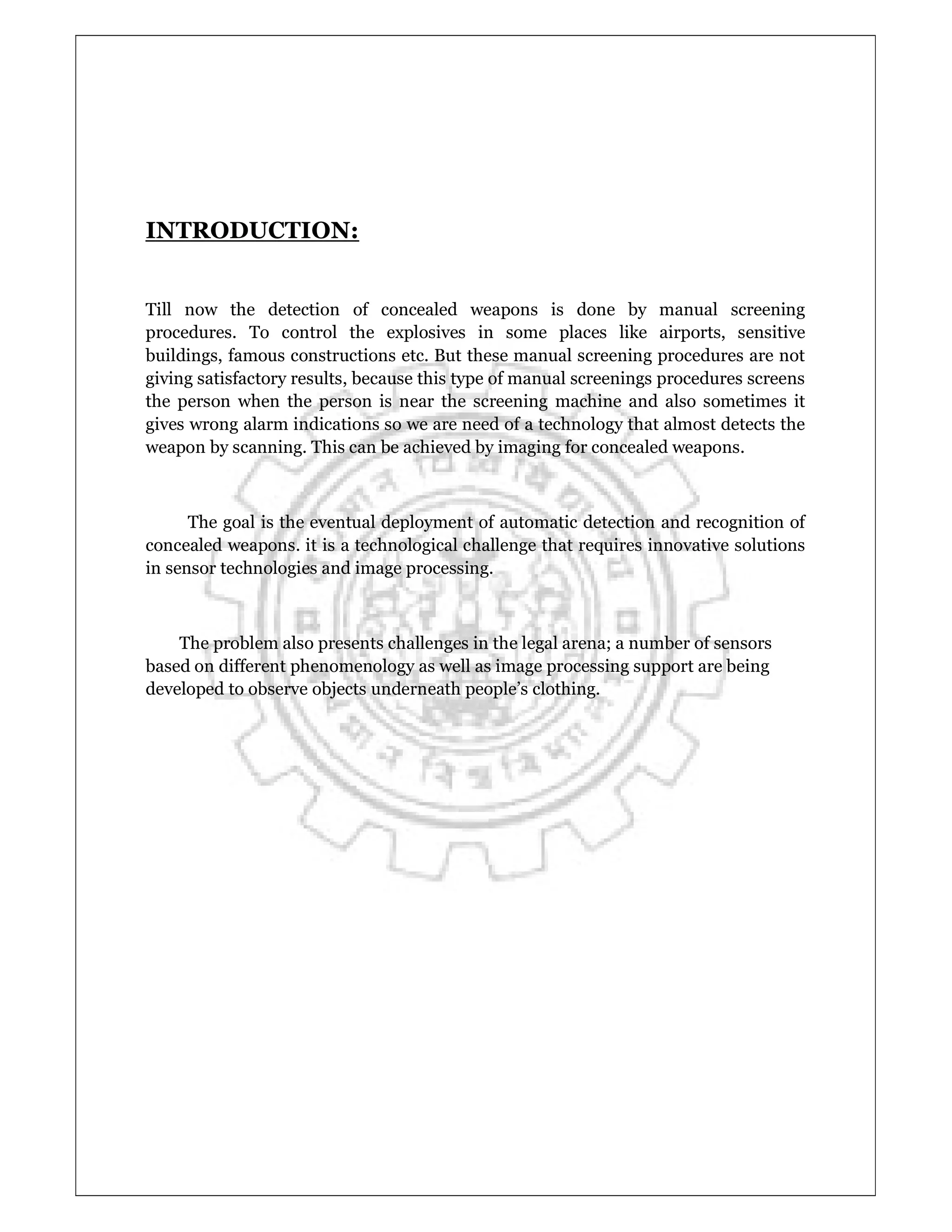 Concealed Weapon Detection | PDF