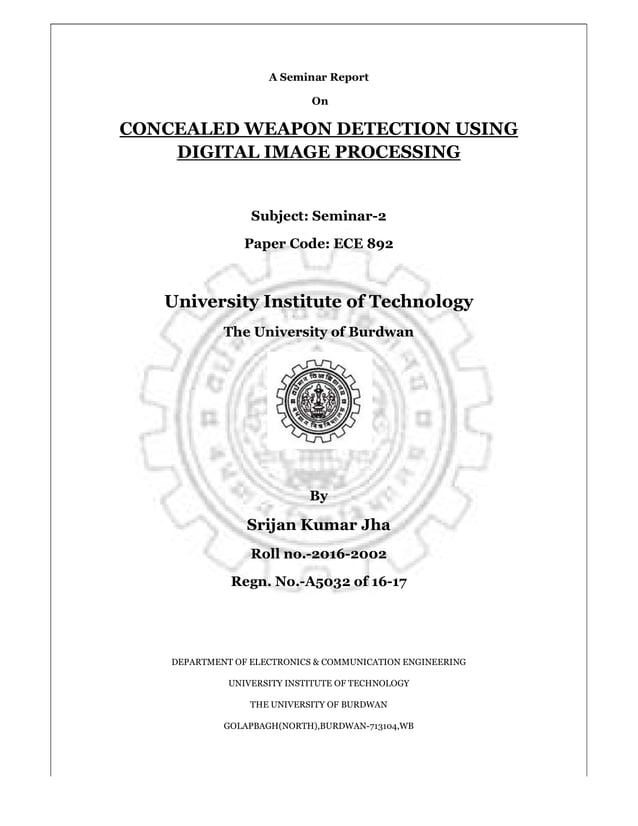 Concealed Weapon Detection | PDF