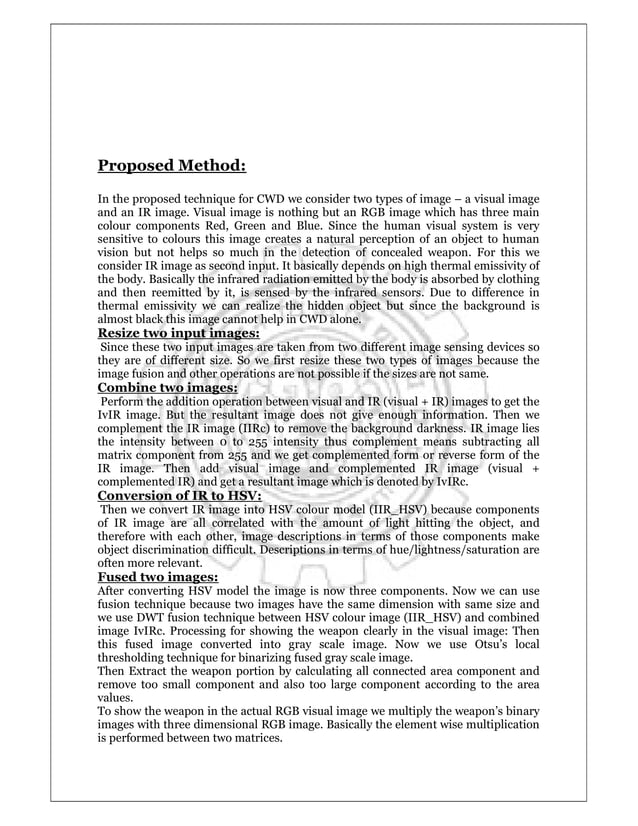 Concealed Weapon Detection | PDF