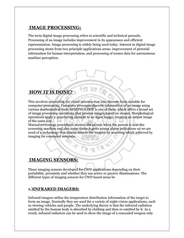 Concealed Weapon Detection | PDF