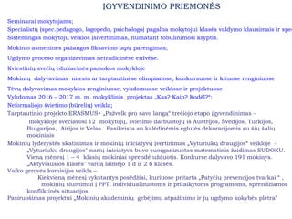 2016 2017 m. I pusmečio veiklos ataskaita | PPT