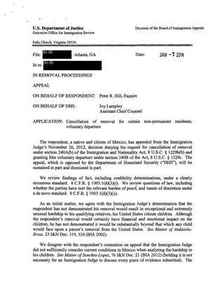BIA Remands of Immigration Judge William Cassidy 01/01/2014-05/26/2016 ...