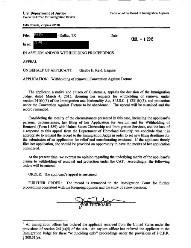 BIA Remands of Immigration Judge James Nugent from 01/01/2014 to 05/2…