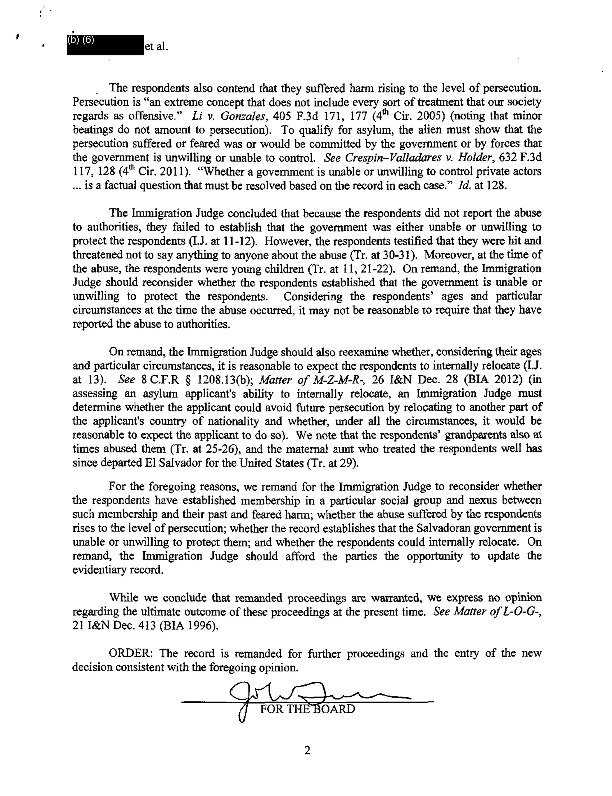 BIA Remands of Immigration Judge Theresa Holmes-Simmons from 01/01/2014 ...