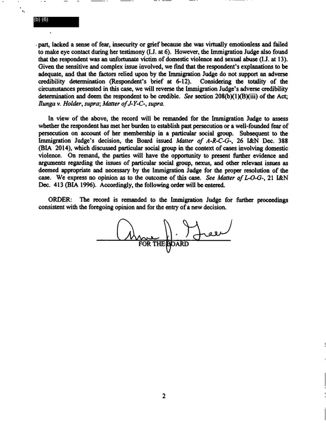 BIA Remands of Immigration Judge Theresa Holmes-Simmons from 01/01/2014 ...