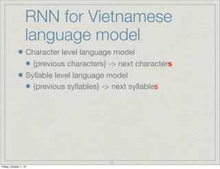 A Vietnamese Language Model Based on Recurrent Neural Network | PPT