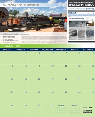 2016 Contech Calendar | PDF