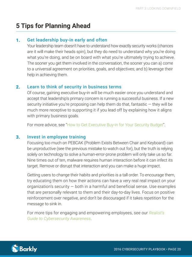 2016 CYBERSECURITY PLAYBOOK | PDF