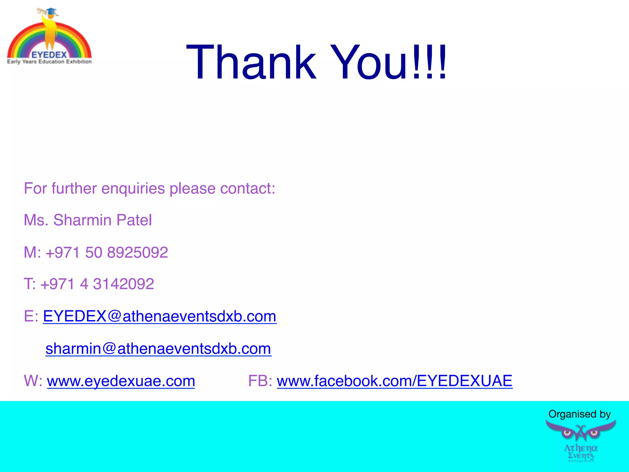 EYEDEX - Early Years Education Exhibition 2016 | PPT