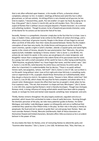 It is impossible to feel sympathy for Romeo - Romeo and Juliet - text ...