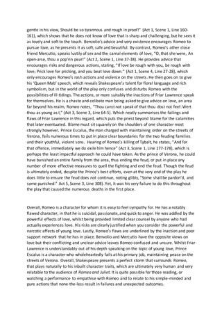 It is impossible to feel sympathy for Romeo - Romeo and Juliet - text ...