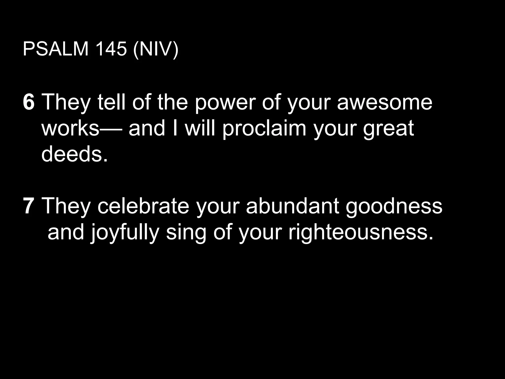Psalm 145 – Praising the Lord in truth | PDF