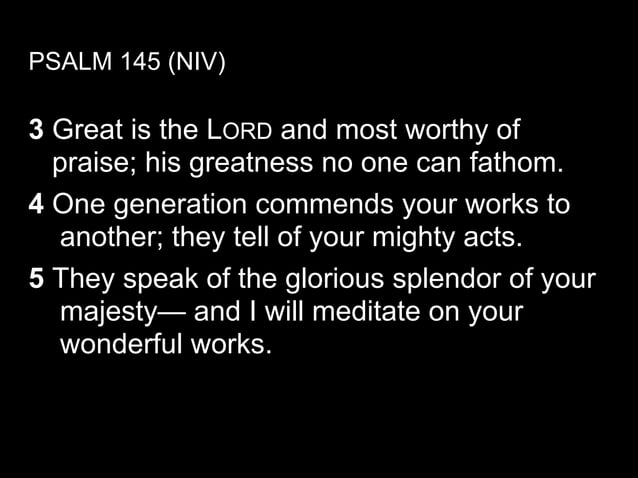 Psalm 145 – Praising the Lord in truth | PDF | Christianity | Religion ...