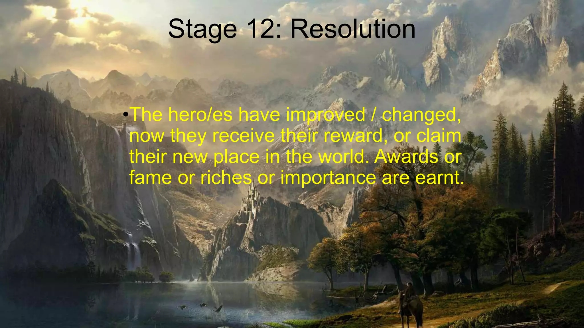 The 12 steps of the Heroes Journey - Joseph Campbell - Monomyth | PPTX