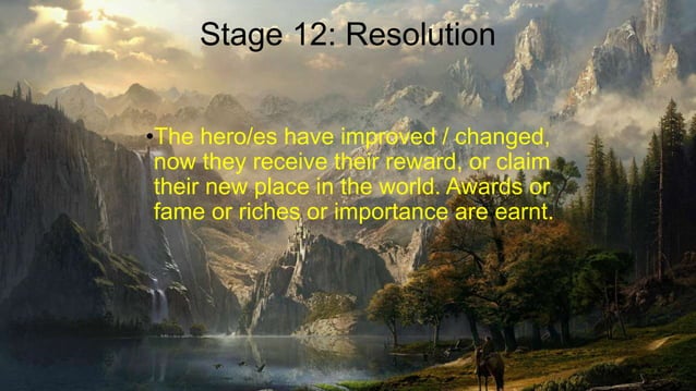 The 12 steps of the Heroes Journey - Joseph Campbell - Monomyth | PPTX