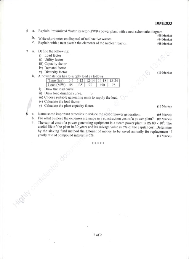8th Semester Mechanical Engineering (June-2016) Question Papers | PDF