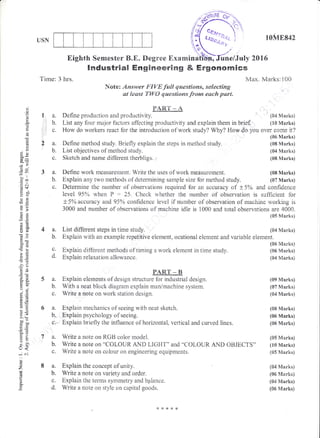 8th Semester Mechanical Engineering (June-2016) Question Papers | PDF