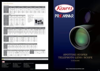 Spotting Scopes Catalog | Kowa | Optics Trade | PDF