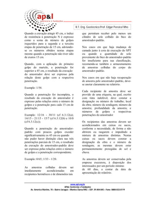 Metodologia executiva das Sondagens a Percussão SPT e Correlaões de ...