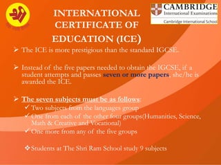 IGCSE board offered by The Shri Ram School | PDF