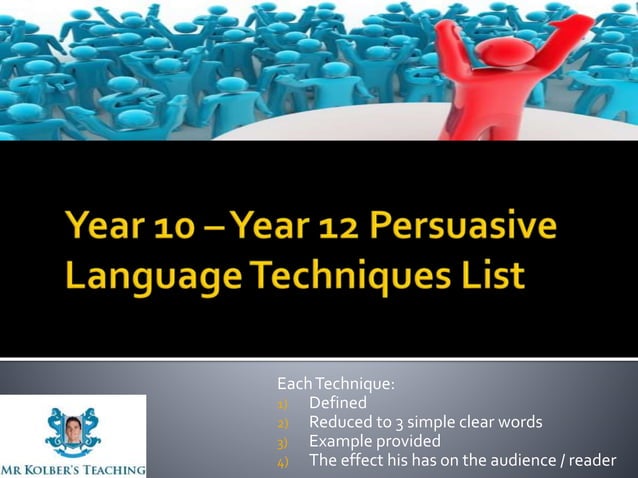 Persuasive Language Techniques List | PPTX