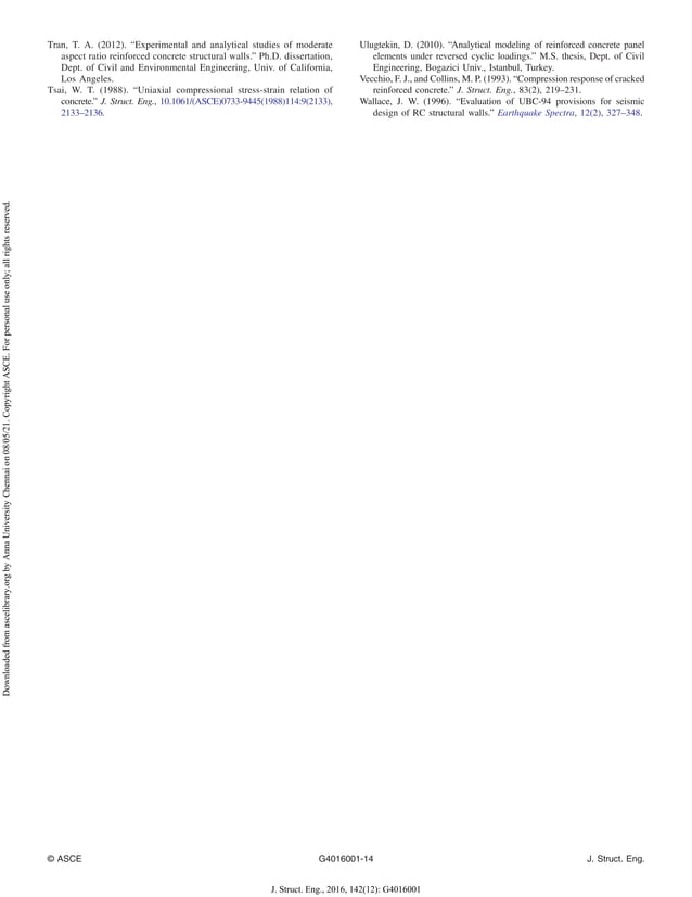 2016 Practical Nonlinear Modelof Reinforced Concrete Structural Walls Pdf