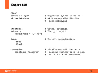 Tox as project descriptor. | ODP