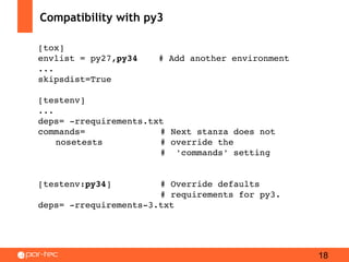 Tox as project descriptor. | ODP