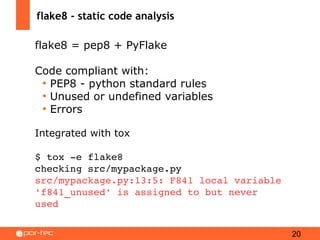 Tox as project descriptor. | ODP