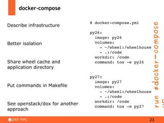 Tox as project descriptor. | ODP