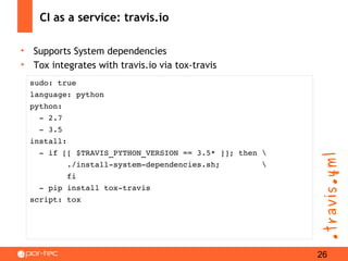 Tox as project descriptor. | ODP