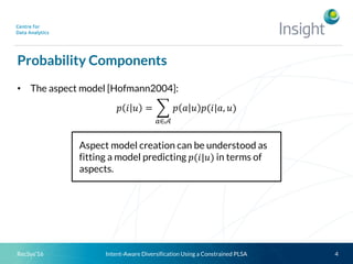 Intent-Aware Diversification Using a Constrained PLSA | PDF | Databases | Computer Software and ...