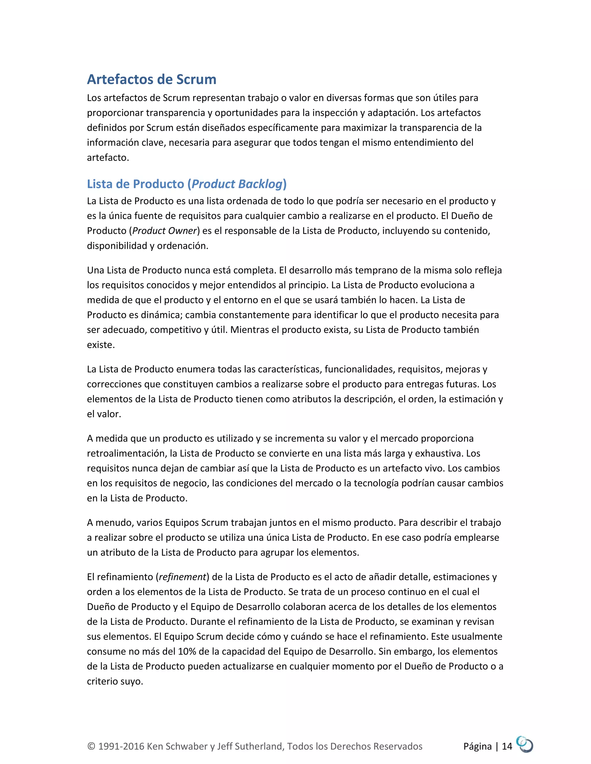 la guía oficial de Scrum en español | PDF