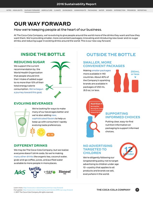 2016 Sustainability Report, The Coca-Cola Company | PDF | Agriculture ...