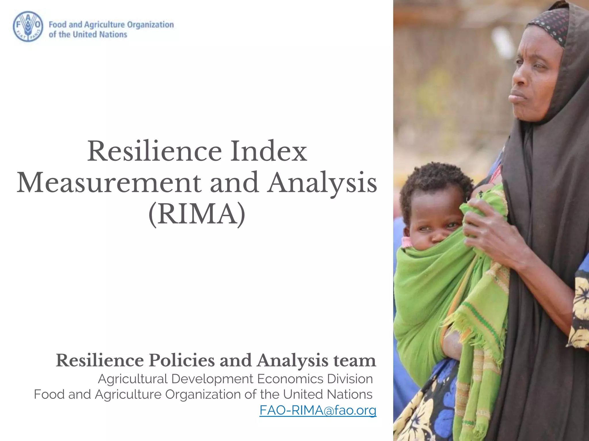 Resilience Index Measurement and Analysis (RIMA) | PPT